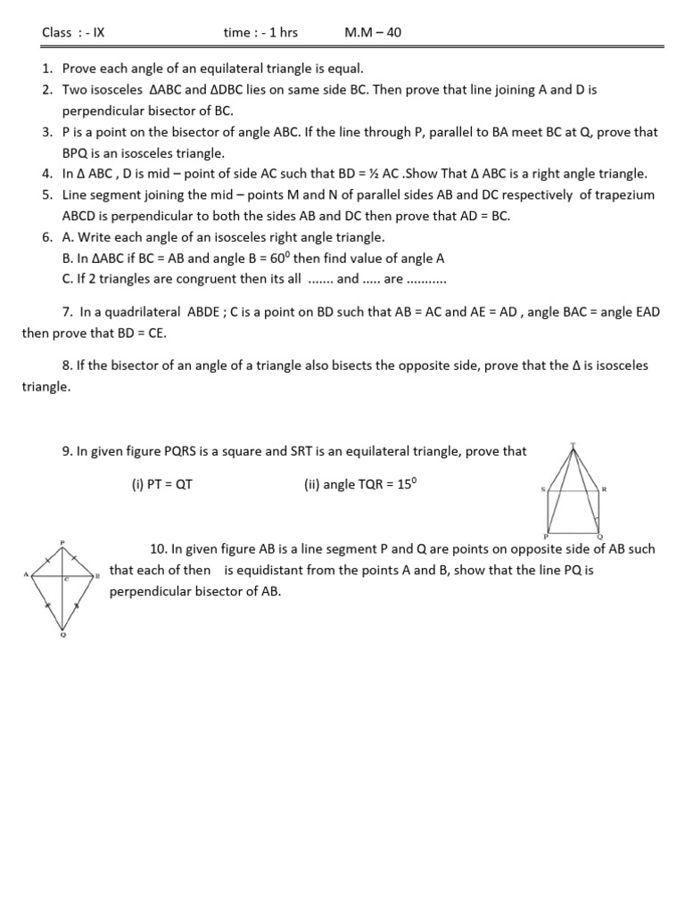 class ix worksheet | PDF