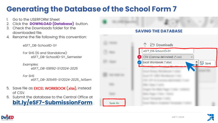 eSF7-2024 - User Manual - V1 - SAVING THE DB | PDF