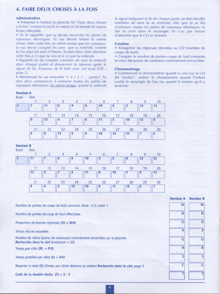 Cahier de Passation 6 11 | PDF