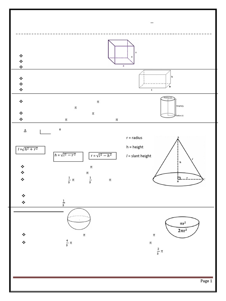 Worksheet No. 12 | PDF | Sphere | Area
