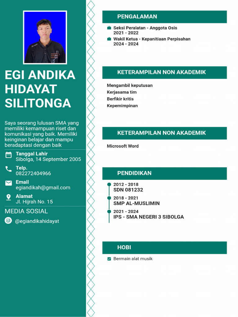 CV Egi Andika Hidayat | PDF