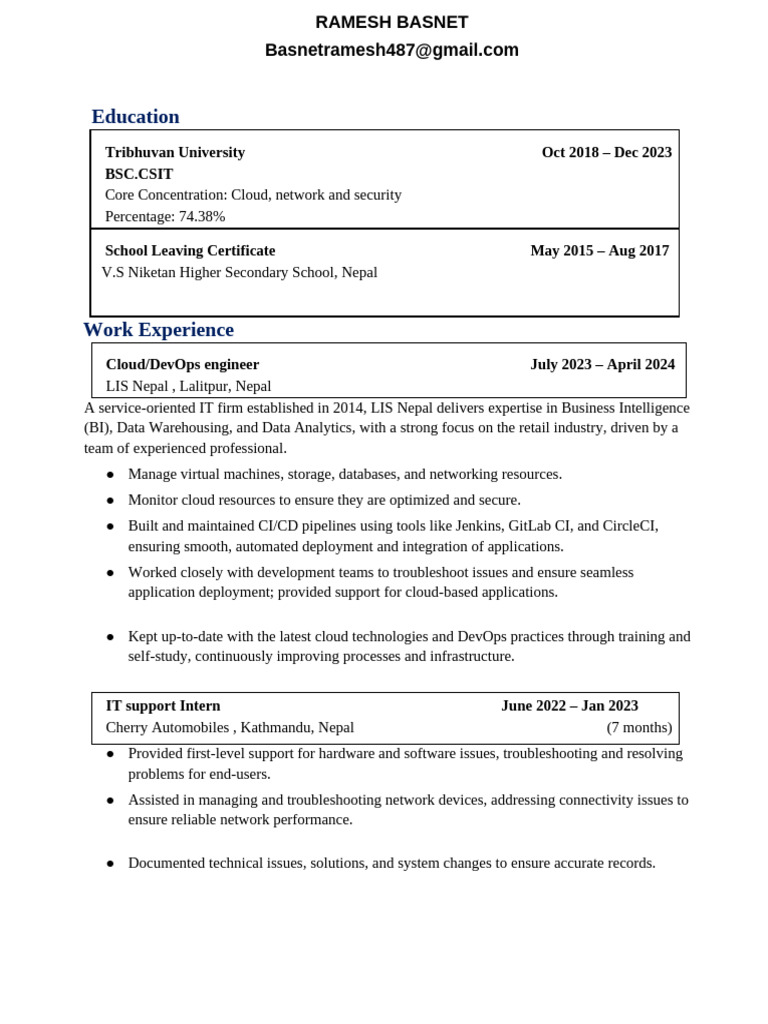 USA CV | PDF | Cloud Computing | Amazon Web Services