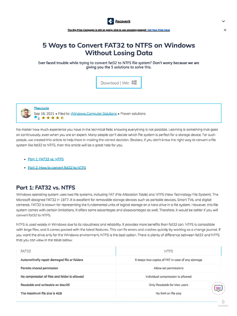Fat32 To Ntfs | PDF