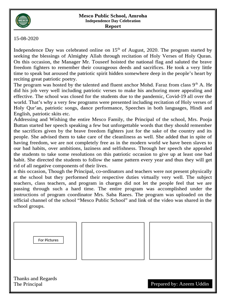 Independence Day Report 2020 | PDF