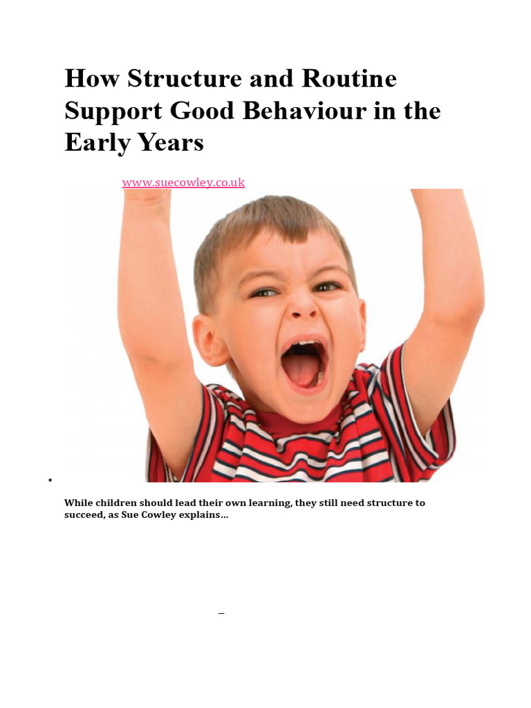 How Structure and Routine Support Good Behaviour in The Early Years ...