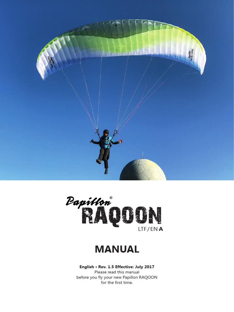 Manual Papillon RAQOON ENG-web | PDF | Parachute | Aerospace