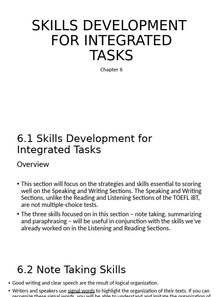 4.2 Skills Development For Integrated Tasks - Workshop | PDF | Learning ...
