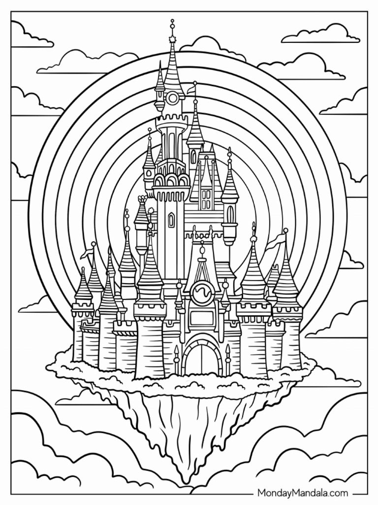 Princess-Castle-Disney-Coloring-Page-For-Adults | PDF