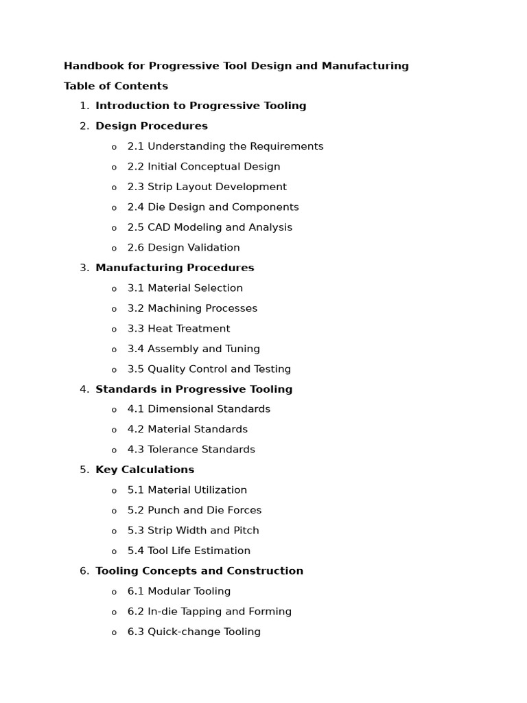 Progressive Tool Design Handbook | PDF | Engineering Tolerance | 3 D ...