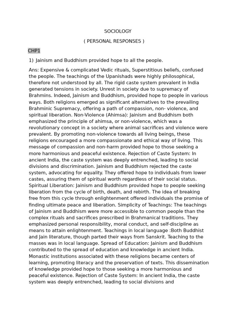 Personal Response Socio | PDF | Domestic Violence | Moksha