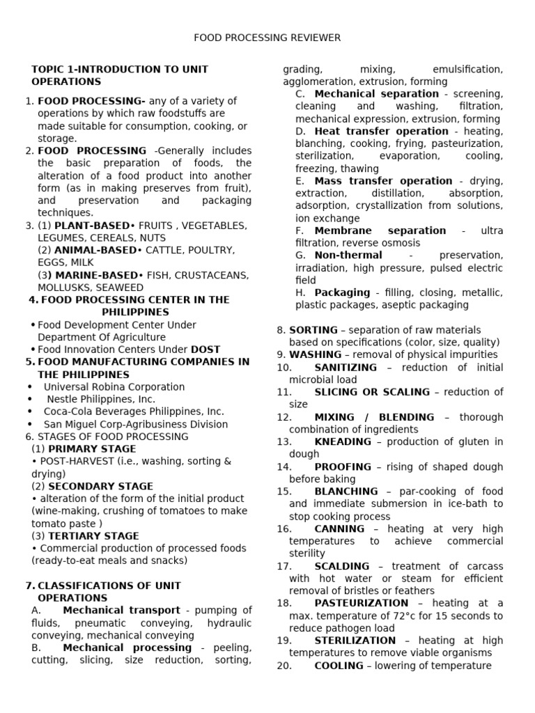 Food Processing Operations Guide | PDF | Food Preservation | Food Processing