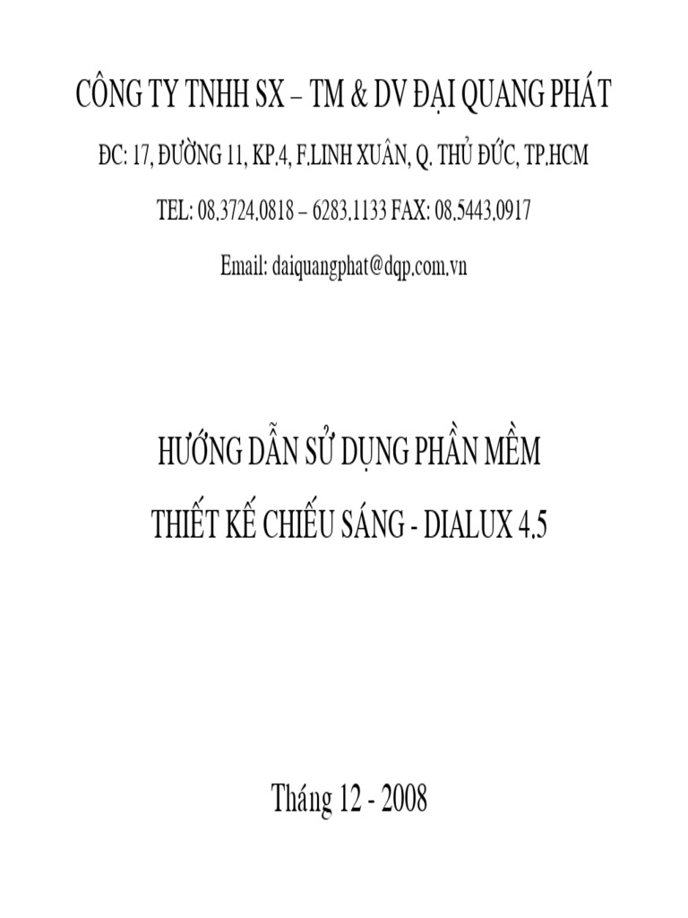 Huong Dan Su Dung Phan Mem Thiet Ke Chieu Sang Dialux 4 5 2 | PDF
