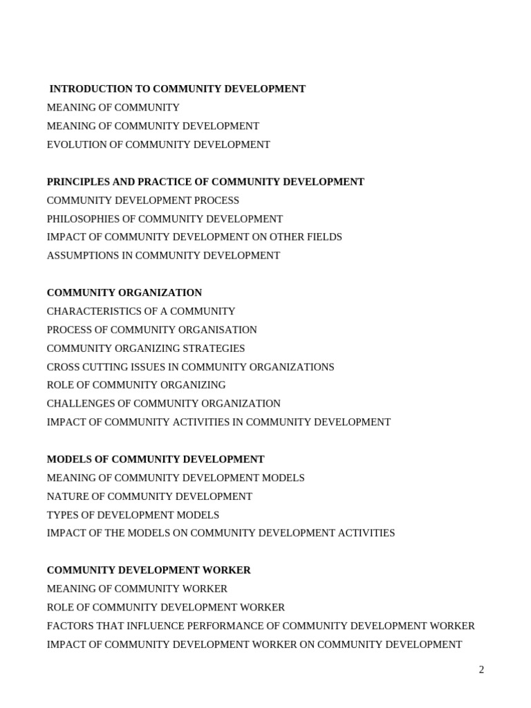 Introduction To Community Development | PDF | Community | Empowerment