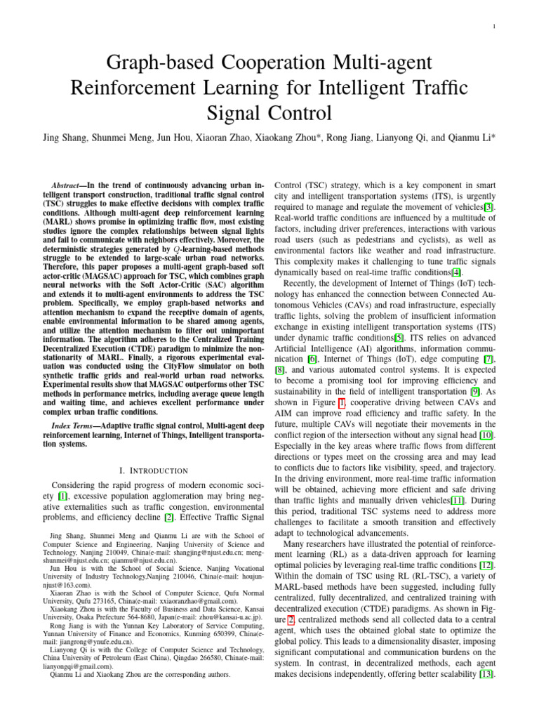 Graph-Based Multi-Agent Traffic Control | PDF | Traffic | Applied Mathematics