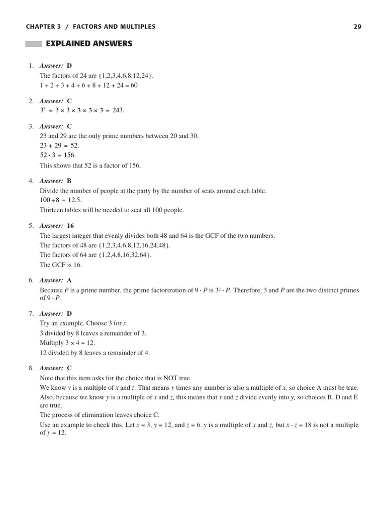 2.) Factors and Multiples-Solutions | PDF | Prime Number | Numbers