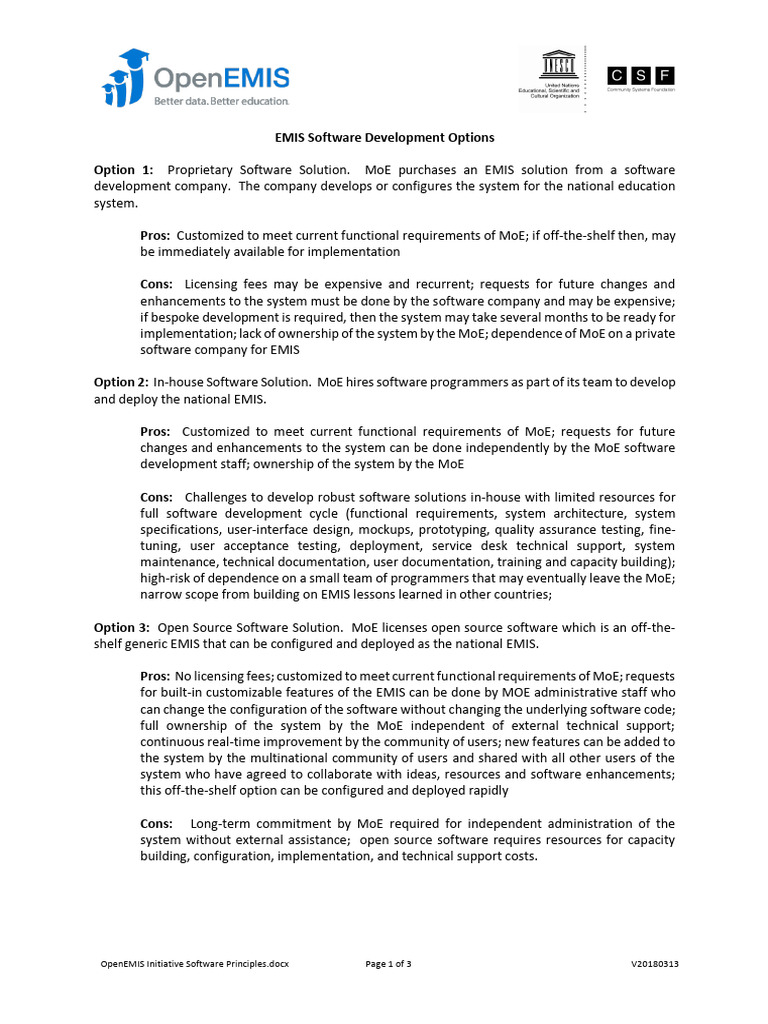 OpenEMIS Initiative Software Principles en | PDF | Software | Open Source