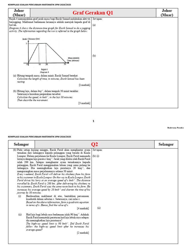 T4 Bab 7 Graf Gerakan | PDF