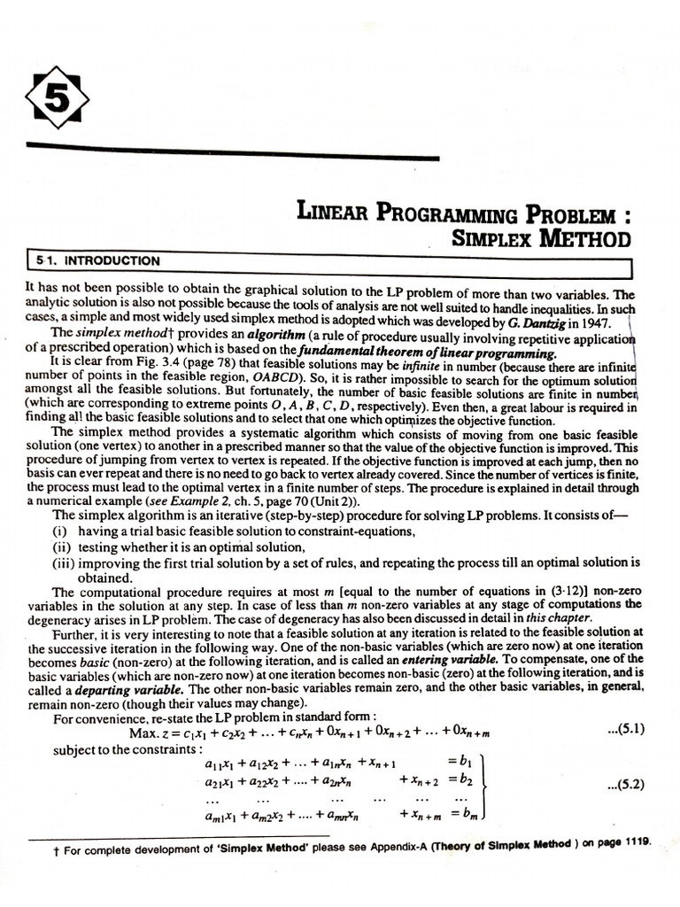 Linear Programming - Simplex Method | PDF Linear Programming - Simplex Method | PDF