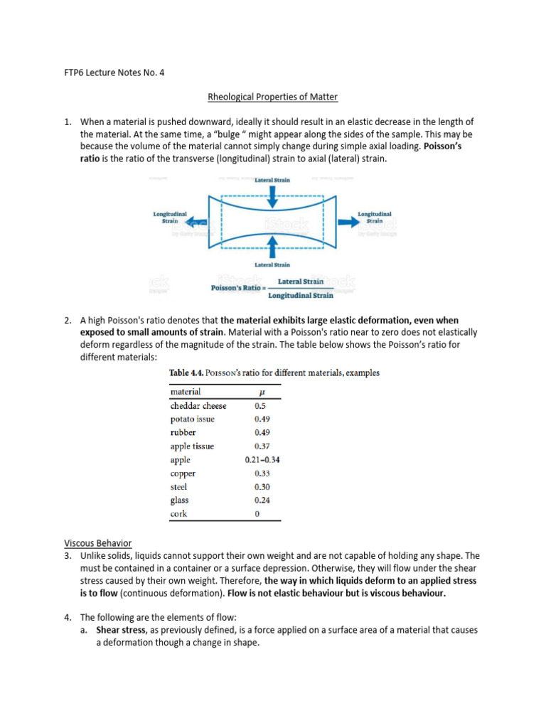 FTP6 Handout 5 Rheology (Viscosity) | PDF | Shear Stress | Viscosity
