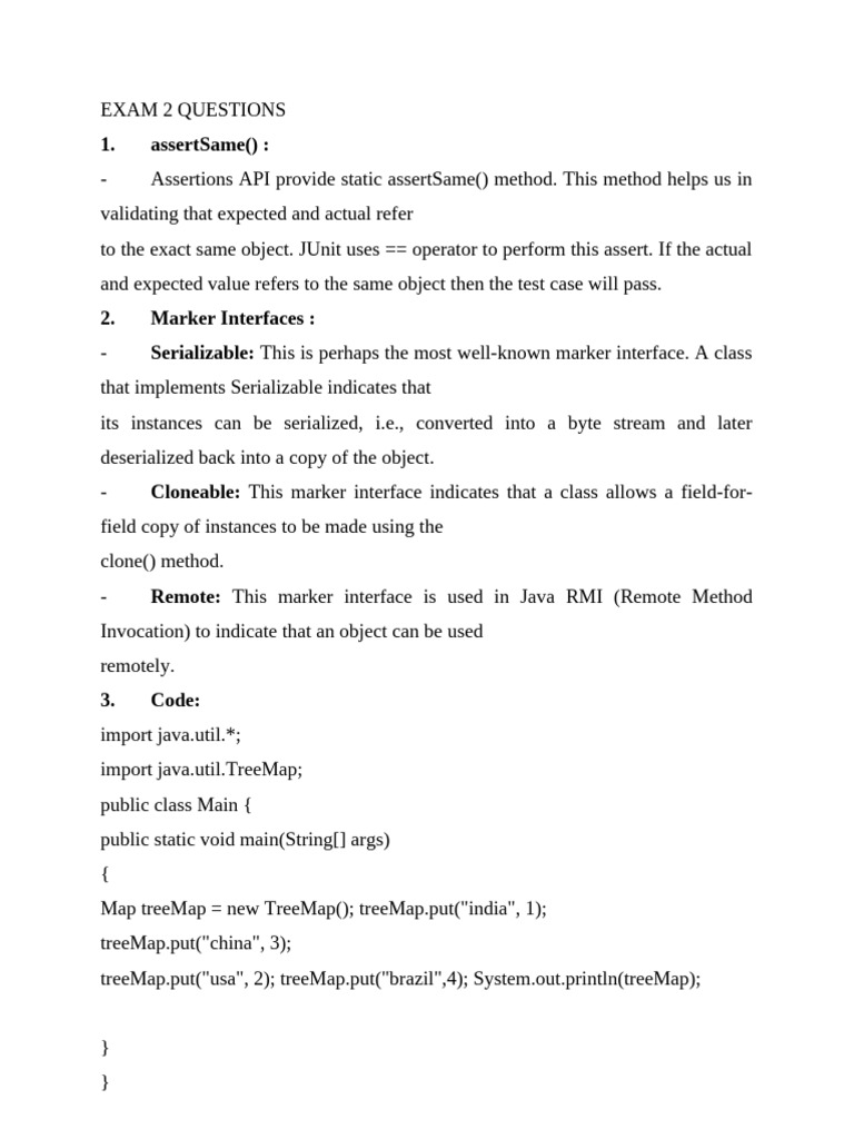 EXAM2QUESTIONS | PDF | Class (Computer Programming) | Method (Computer ... EXAM2QUESTIONS | PDF | Class (Computer Programming) | Method (Computer ...