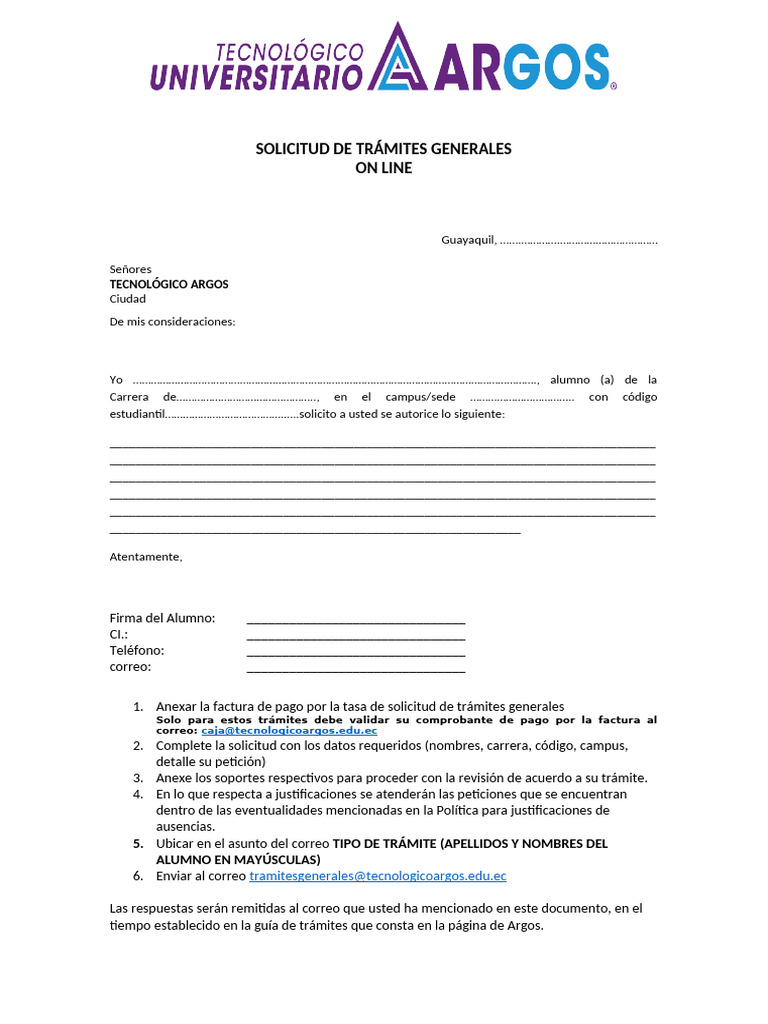 Solicitud Argos Modelo (2) 1 | PDF