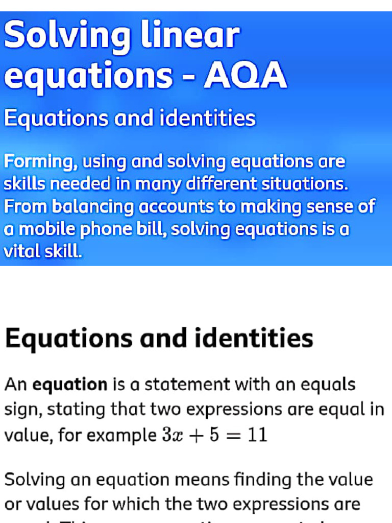Solving Equations | PDF