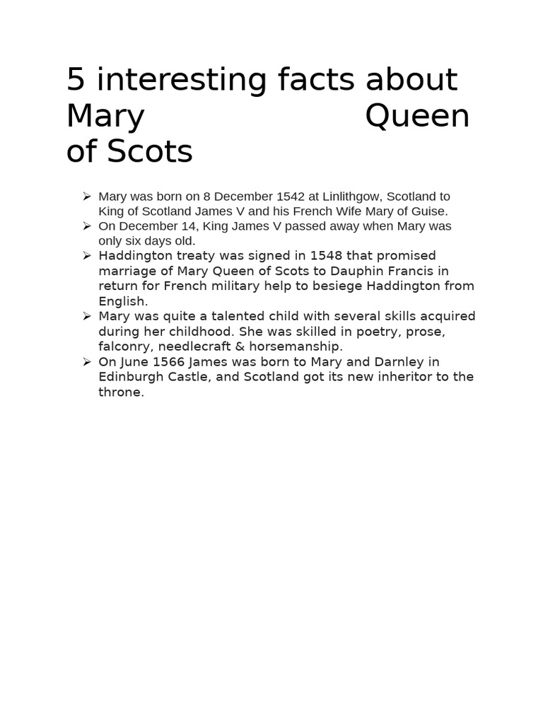 5 Fascinating Facts About Mary Queen of Scots | PDF
