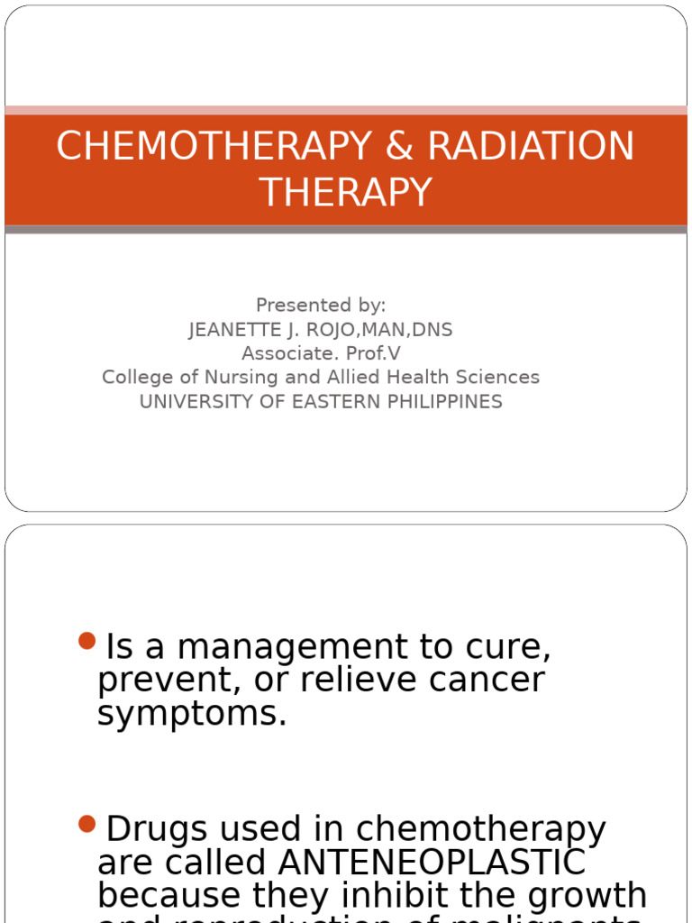 CHEMOTHERAPY Ppt. Final 2 | PDF | Radiation Therapy | Chemotherapy