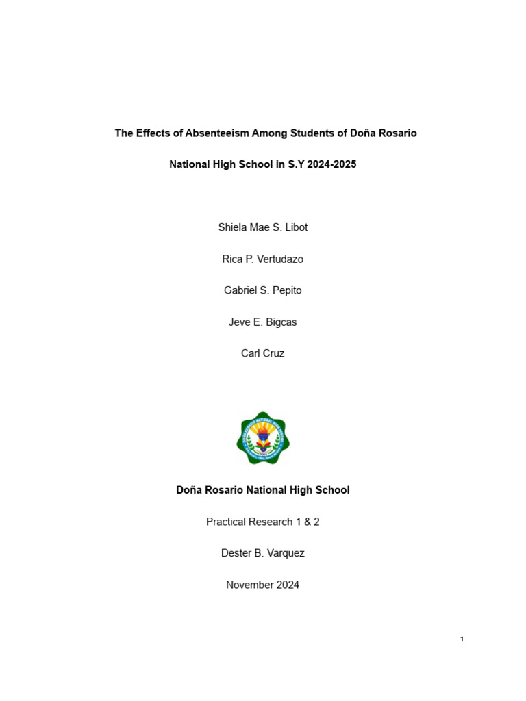 Impact of Absenteeism on Students | PDF | Sampling (Statistics ...