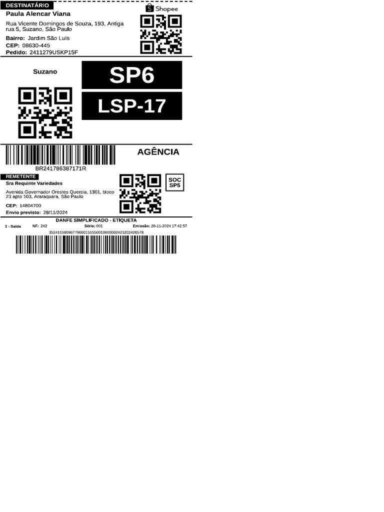 Etiqueta Shopee | PDF