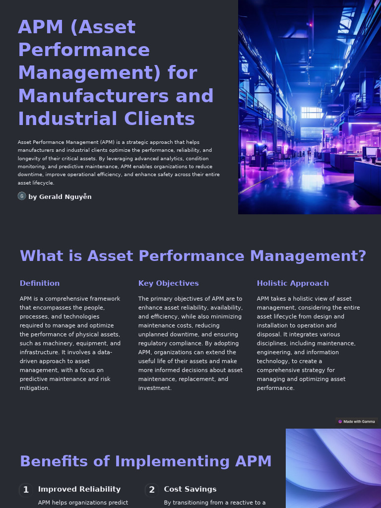 APM Strategies for Industrial Efficiency | PDF | Analytics | Business