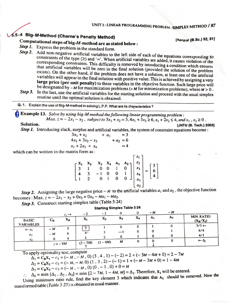 Maths Big M Method | PDF