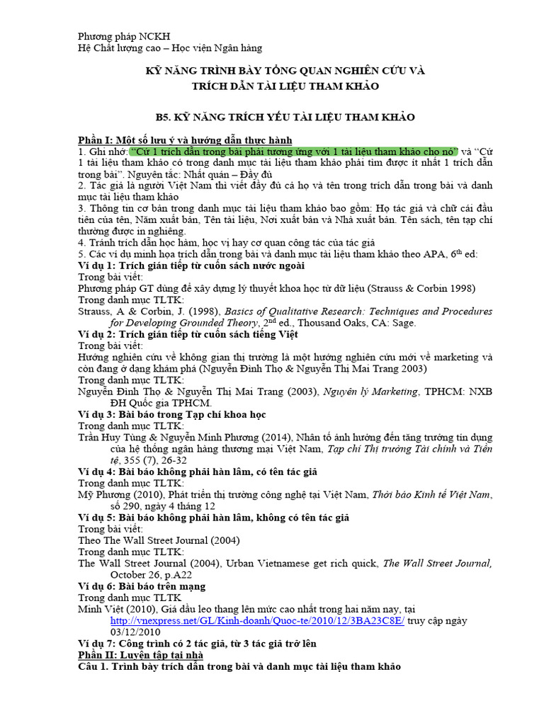 Ky Nang Trich Dan Tai Lieu Tham Khao | PDF