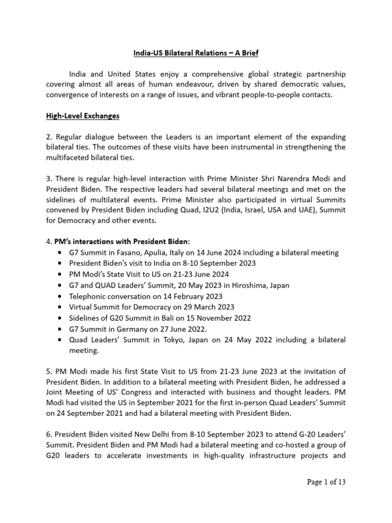 Ind-US-Brief | PDF | Nasa