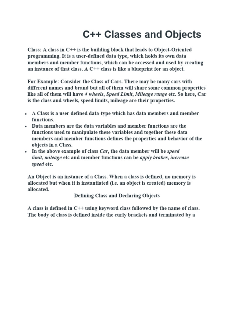 Unit-3 1 | PDF | Class (Computer Programming) | C++