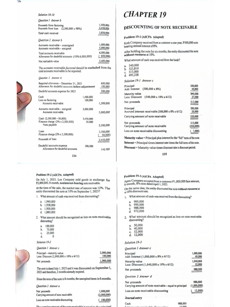 Chapter 19 - Discounting of Notes Receivable | PDF