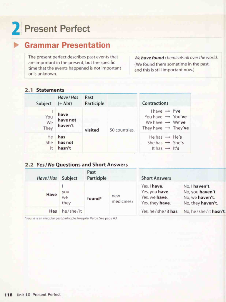 Present Perfect 2 | PDF | Perfect (Grammar) | Languages