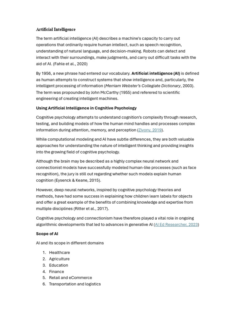 AI | PDF | Intelligence (AI) & Semantics | Artificial Intelligence