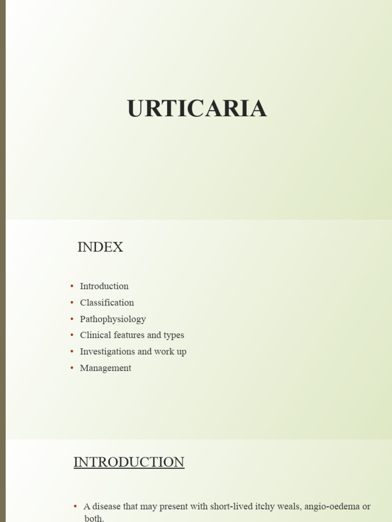 Urticaria | PDF | Medical Specialties | Clinical Medicine