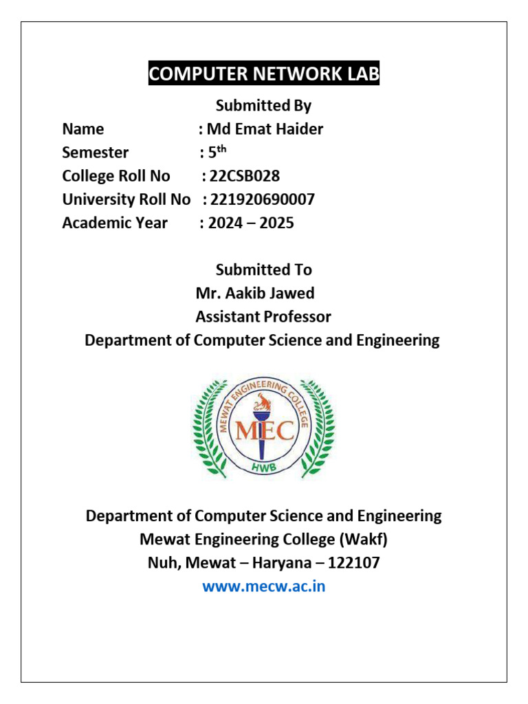CN LAb file | PDF | Network Switch | Computer Network