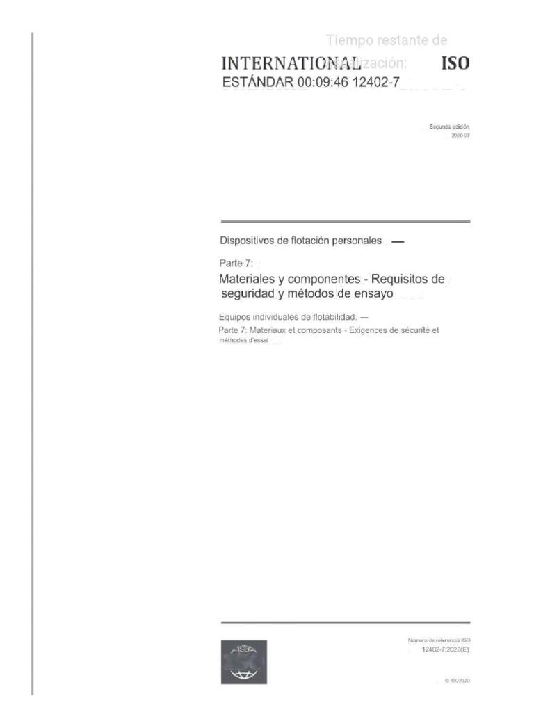 ISO 12402-7. Dispositivos de Flotación Personal. Requisitos de ...
