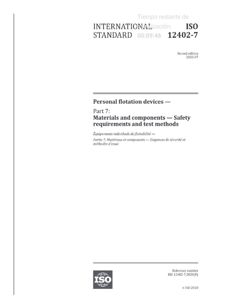 ISO 12402-7. Dispositivos de Flotación Personal. Requisitos de ...