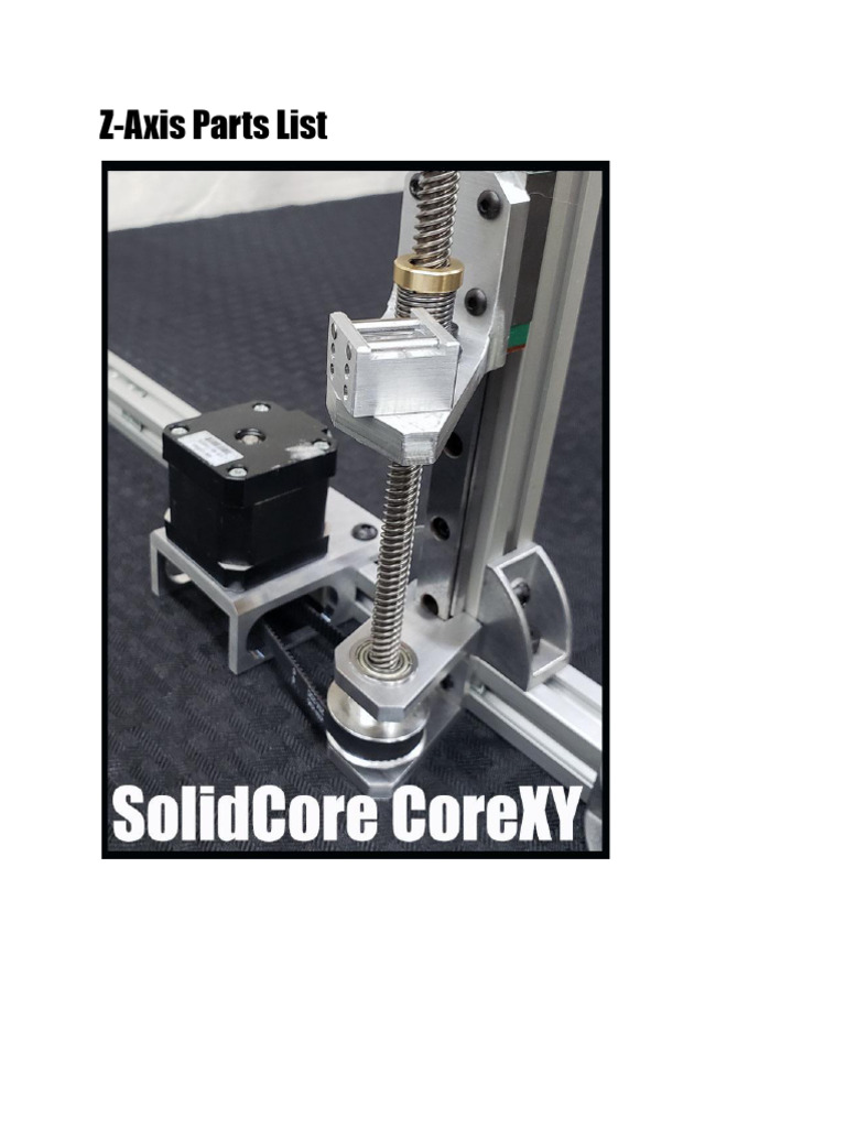 Z-Axis Parts List | PDF