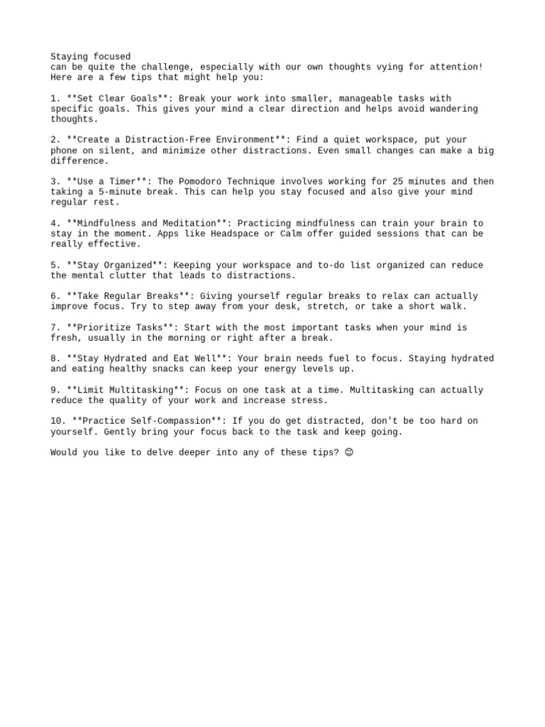 Staying Focused | PDF