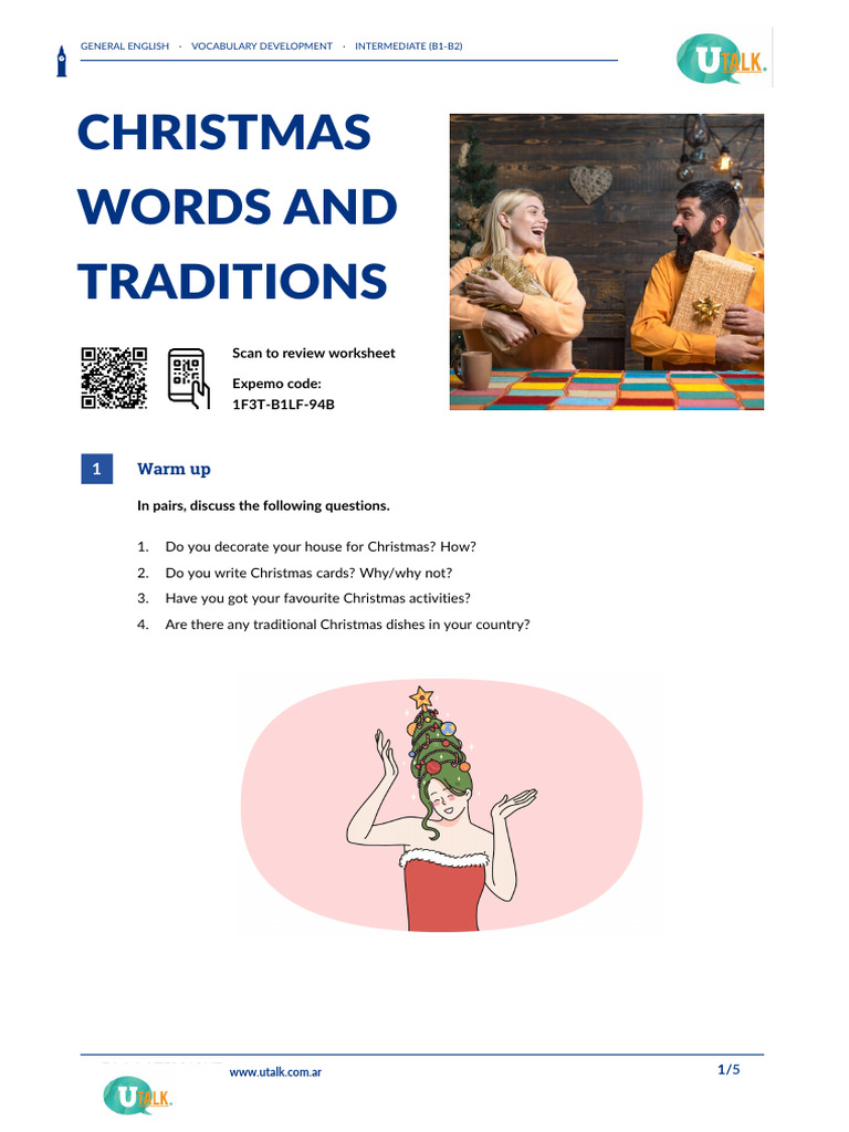 Christmas Words and Traditions British English Student B1 B2 | PDF ...