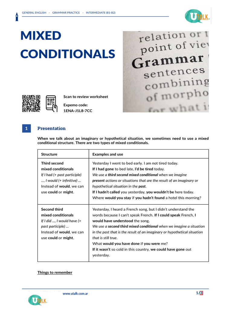 mixed-conditionals-british-english-teacher-B1-B2 | PDF | Linguistics