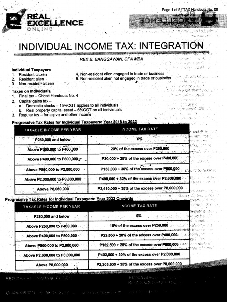 Individual Income Tax Integration | PDF