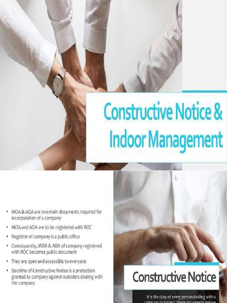 Constructive Notice & Indoor Management | PDF