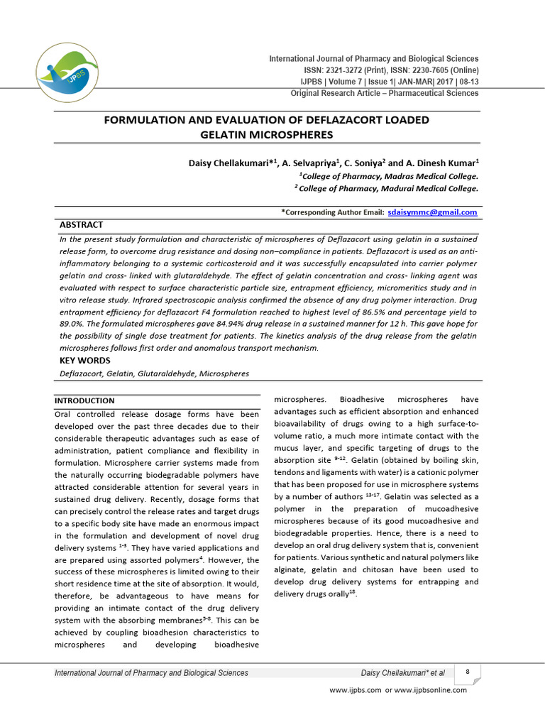 Ijpbs - 58fa3ab6eb83c Good | PDF | Pharmaceutical Formulation | Density
