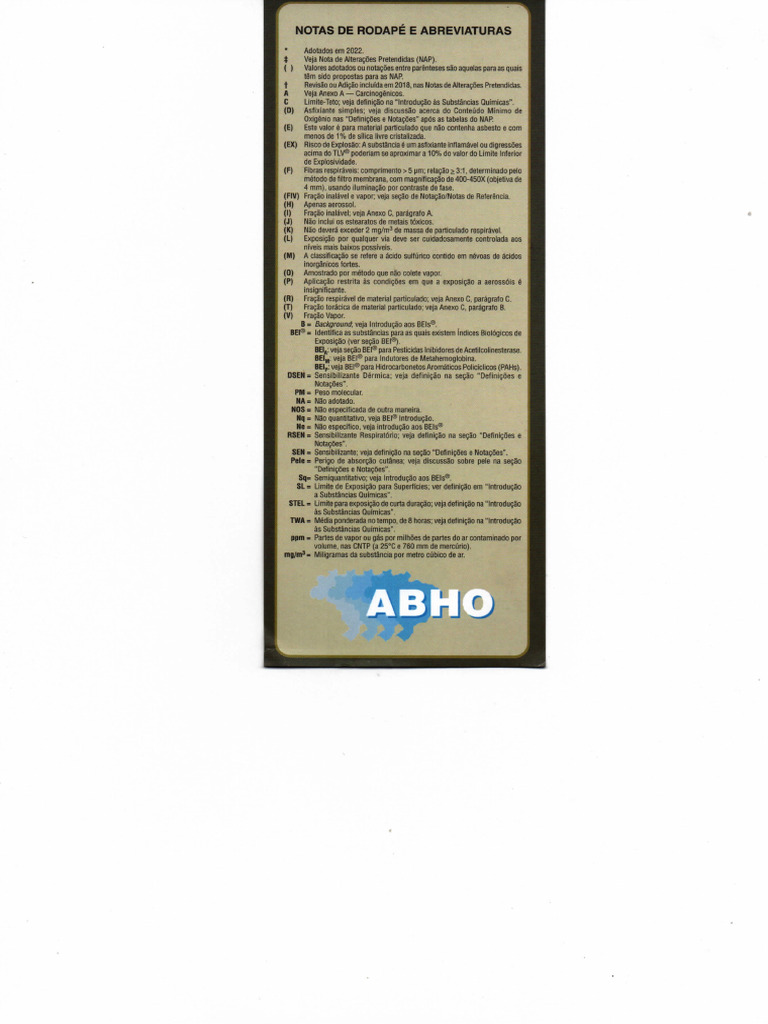 ACGIH TLVS & BEIS 2022 (Português) | PDF